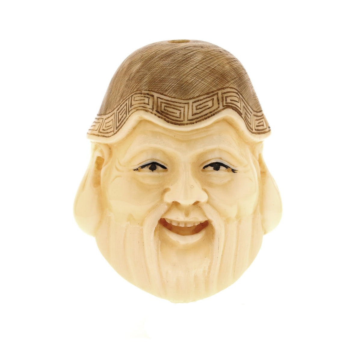 Joyful Ivory Carving: Smiling Face Crafted with Hot Needle Details - C ...